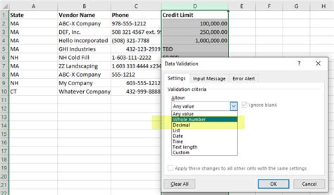 Validating Numeric Fields In Excel