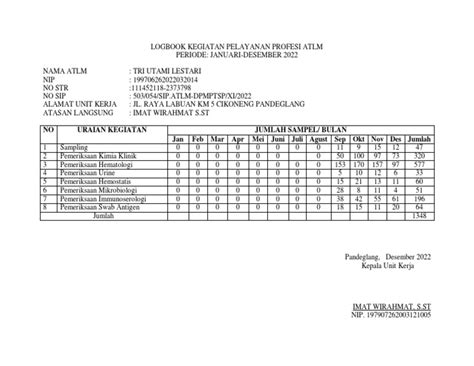 Logbook Kegiatan Pelayanan Profesi Atlm Pdf