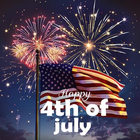 Premium Vector Fourth Of July July 4th Usa Independence Day Fireworks Patriotic Declaration Of