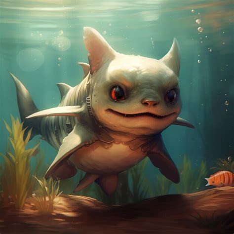 Premium Photo There Is A Shark That Is Smiling And Standing In The