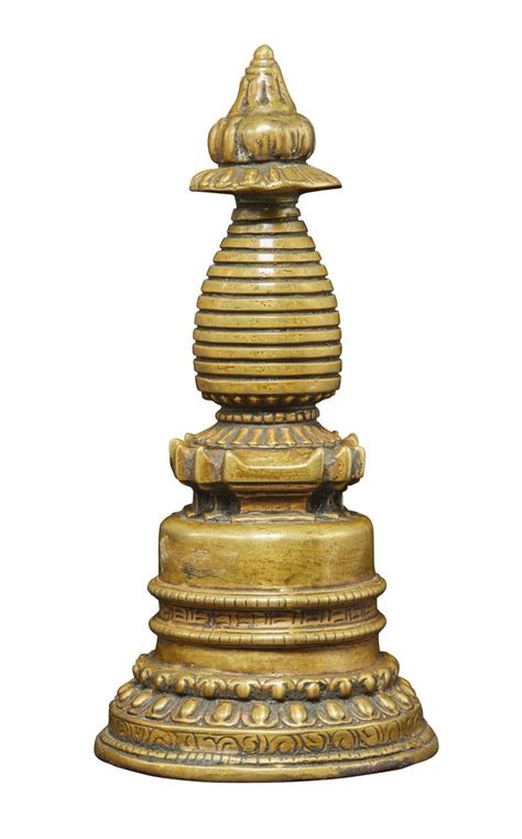 A Bronze Stupa Tibet 20th Century Stupa Buddhist Art Tibet