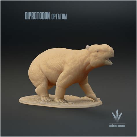 3d Printable Diprotodon Optatum Walking By Miniature Museum
