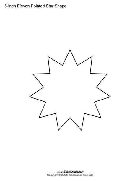 Free Eleven Pointed Star Templates Blank Shape Printables