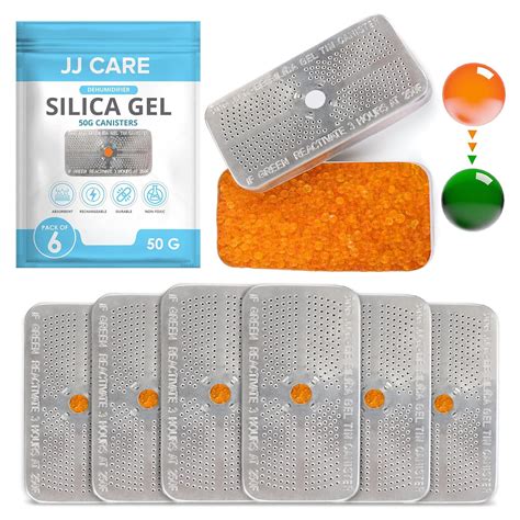 [pack Of 6] Silica Gel Dehumidifier 50g Reusable Desiccant Canisters