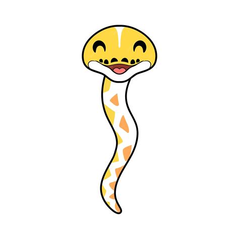 Premium Vector Cute Amelanistic Reticulated Python Cartoon