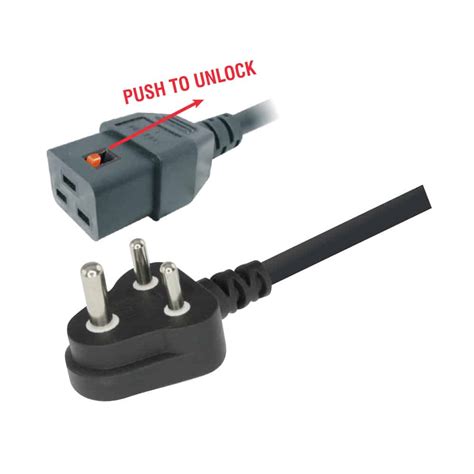 Mx 3 Pin Indian South Africa Plug To Ac Female Iec C19 Server Power Cord 16 Amps 3 X 1 5