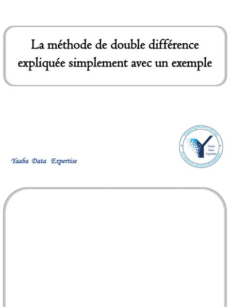 La Méthode De Double Différence Expliquée Simplement Pdf Évolution