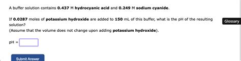 solved a buffer solution contains 0 437m hydrocyanic acid