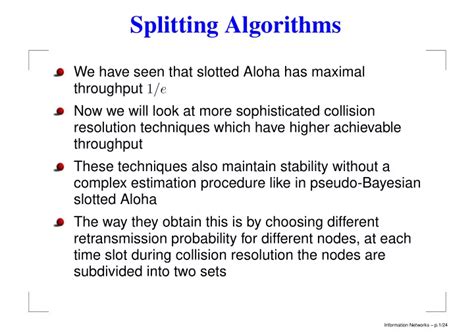 Ppt Splitting Algorithms We Have Seen That Slotted Aloha Has Maximal Powerpoint Presentation