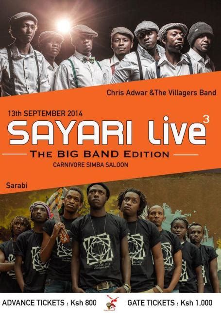 Sayari Live The Big Band Edition Feat Sarabi Chris Adwar And The Villagers Sept 13 2014