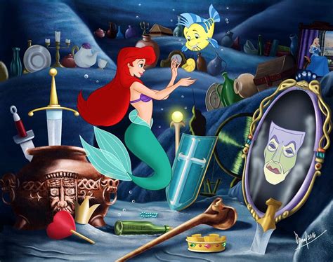 Ariel As A Mermaid Feat Flounder The Magic Mirror Aurora A