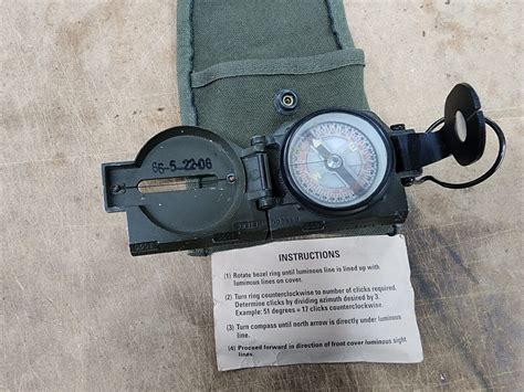 Original Us Gi M1950 Lensatic Compass W Case 1965 Date 4634256869