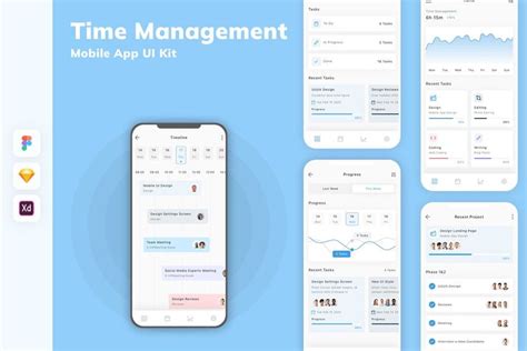Time Management Mobile App Ui Kit An Ui Kit Template By Uicube In 2024
