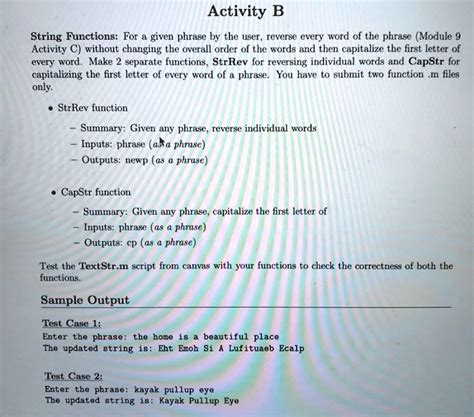 Activity B String Functions For A Given Phrase By The User Reverse