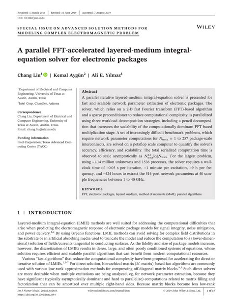 A Parallel Fft‐accelerated Layered‐medium Integral‐equation Solver For Electronic Packages