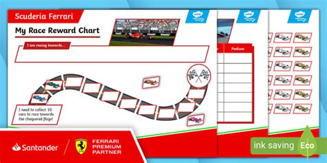 Free Scuderia Ferrari F1 Racing Track Reward Charts