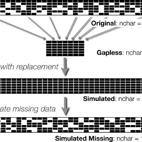simulation of data sets to test the effect of missing data in the