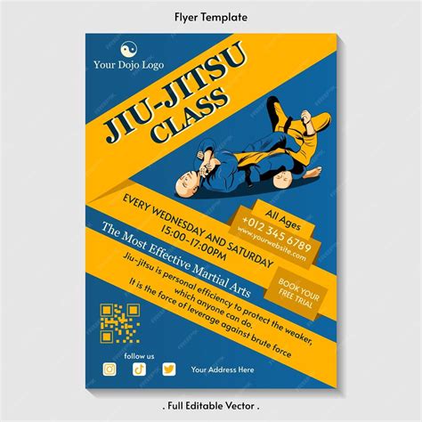 Premium Vector Taekwondo Class Flyer Template