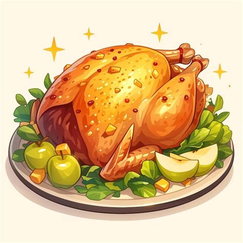 Ganso Assado Com Recheio De Maçã Vetor Premium Gerado Com Ia