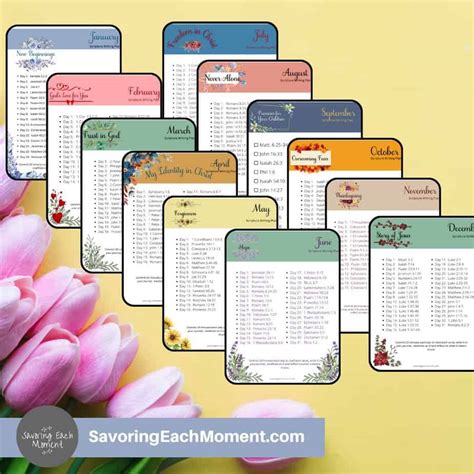 Free Printable Daily Bible Reading Plan Savoring Each Moment