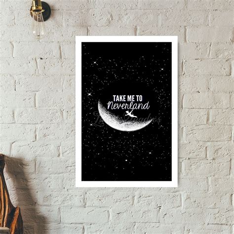 Quadro Decorativo Peter Pan Preto E Branco Neverland Shopee Brasil