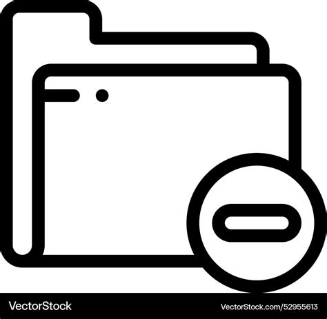 Delete Folder Icon Thin Linear Style Design Vector Image