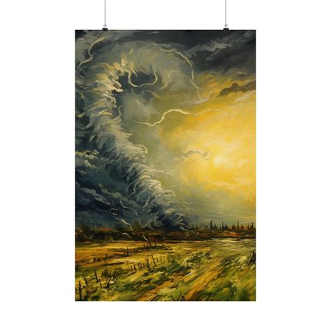 Tornado Aesthetic Poster Dramatic Natural Disaster Art Print Atmospheric Wall Art Tornado Decor