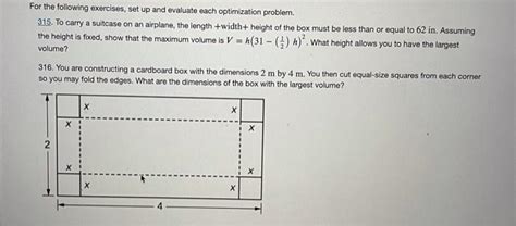 solved for the following exercises set up and evaluate each