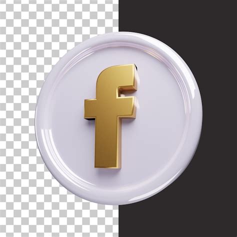 Logo Do Facebook Dourado 3d Psd Premium