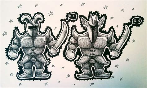 ~day 6 Royal Guards~ Undertale Inktober Drawing Of Undertale Characters Rg 01 And Rg 02 In