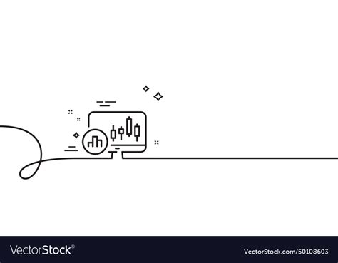 Candlestick Chart Line Icon Analytics Graph Sign Vector Image