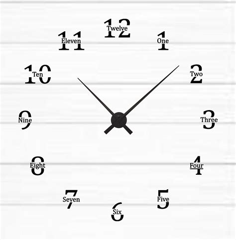 Clock Face Stencil Template Cut File Cnc Router Svg Dxf Png