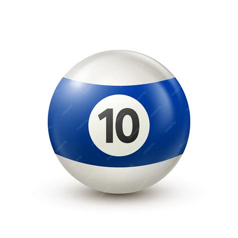 Premium Vector Billiard Blue Pool Ball With Number 10 Snooker Or Lottery Ball On White