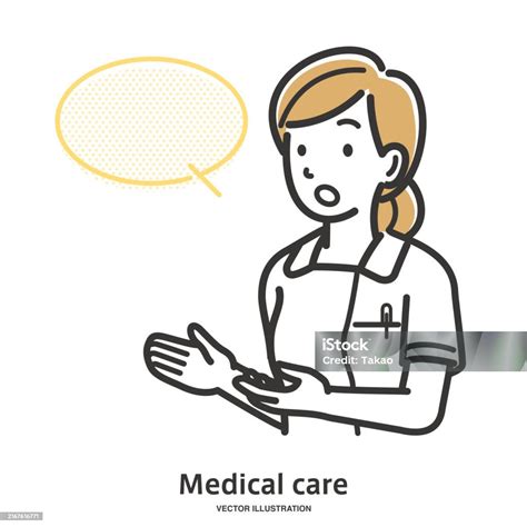 Female Nurse Having A Conversation Stock Illustration Download Image