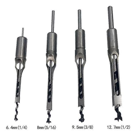 Woodworking Square Hole Drill Bit Hollow Chisel Tenon Drill Tool Set Fruugo Uk