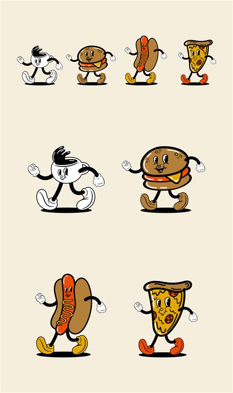 Retro Mascots Illustration Food Mascots Characters On Behance