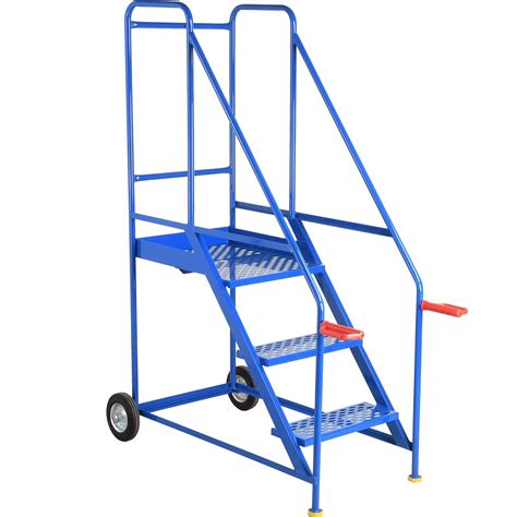 Mobile Steps With Handrail Warehouse Steps Mesh Treads Llm Handling