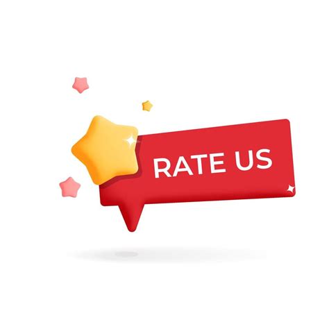 Rate Us Feedback Label 3d Vector Design Illustration 9155973 Vector Art