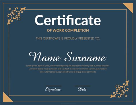 20 Work Completion Certificate Templates For Word Edit