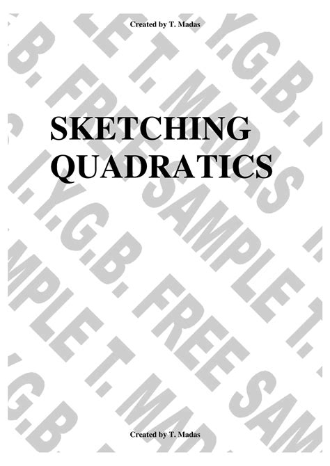 Quadratic Sketching Sketching Quadratics Question 1 Sketch The Graph Of The Curve With
