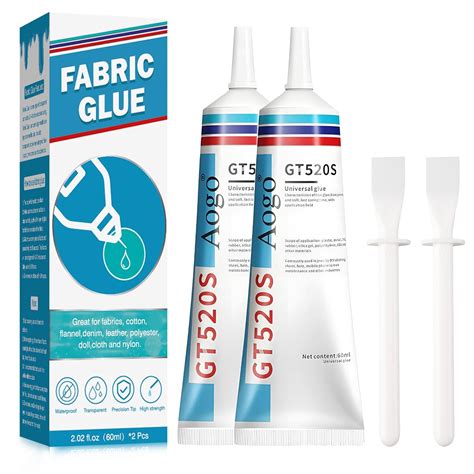 Fabric Glue 2 Pieces 60ml Permanent Clear Washable Adhesive For All