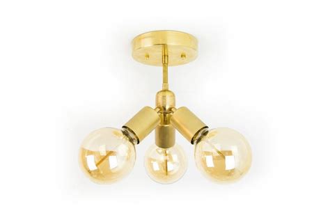 Unique 3 Arm Brass Ceiling Light