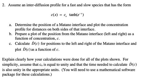 Solved 2 Assume An Inter Diffusion Profile For A Fast And