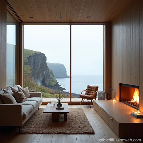 Cozy Swedish Cliffside Home Stable Diffusion Online