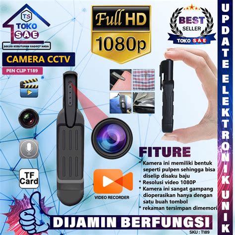 Jual Camera Mini Pen Clip T189 Hd 1080p Kamera Spy Mata Mata Bentuk