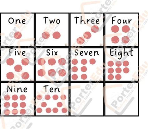 Numbers 1 10 Dots And Words Etsy