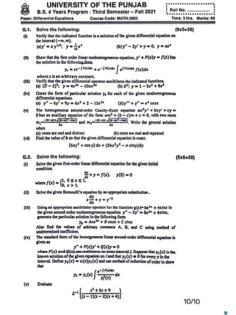 Differential Eq Solved Ppfall 2021 Pdf
