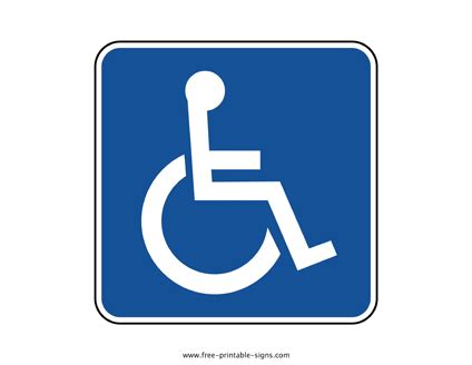 Printable Handicap Sign Free Printable Signs