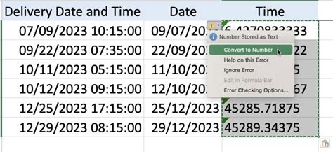 how to separate date and time in excel myexcelonline