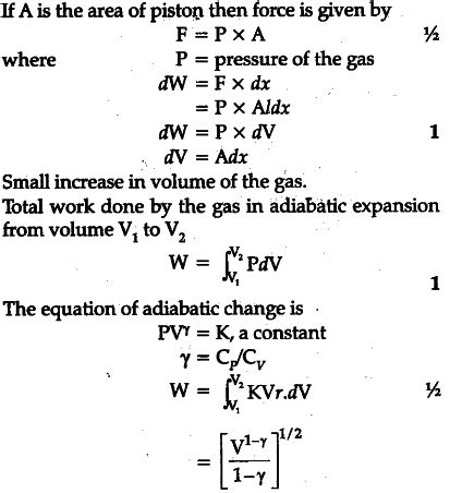 Derive An Expression For Work Done In Adiabatic Expansion CBSE Class Physics Learn CBSE Forum